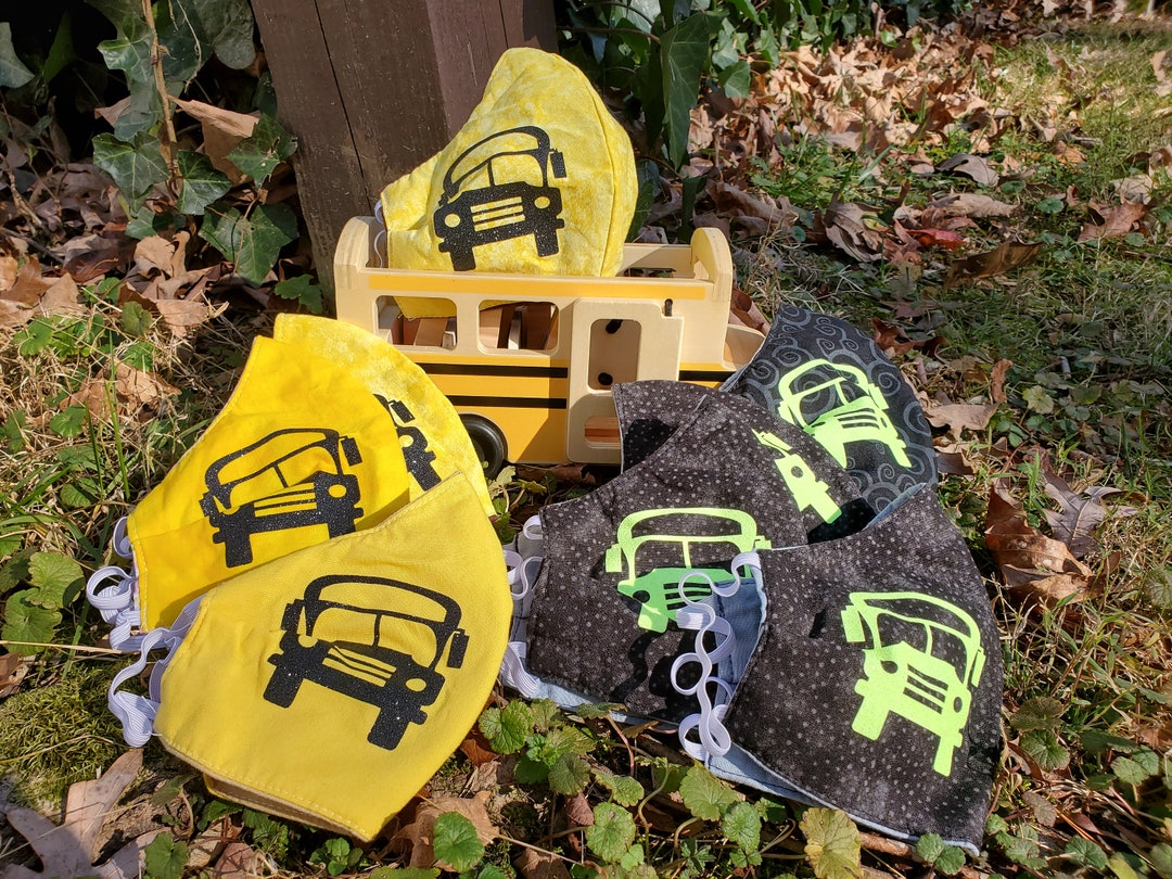 School Bus Face Mask Face Mask Elastic Fitted Cotton Mask - Etsy.de