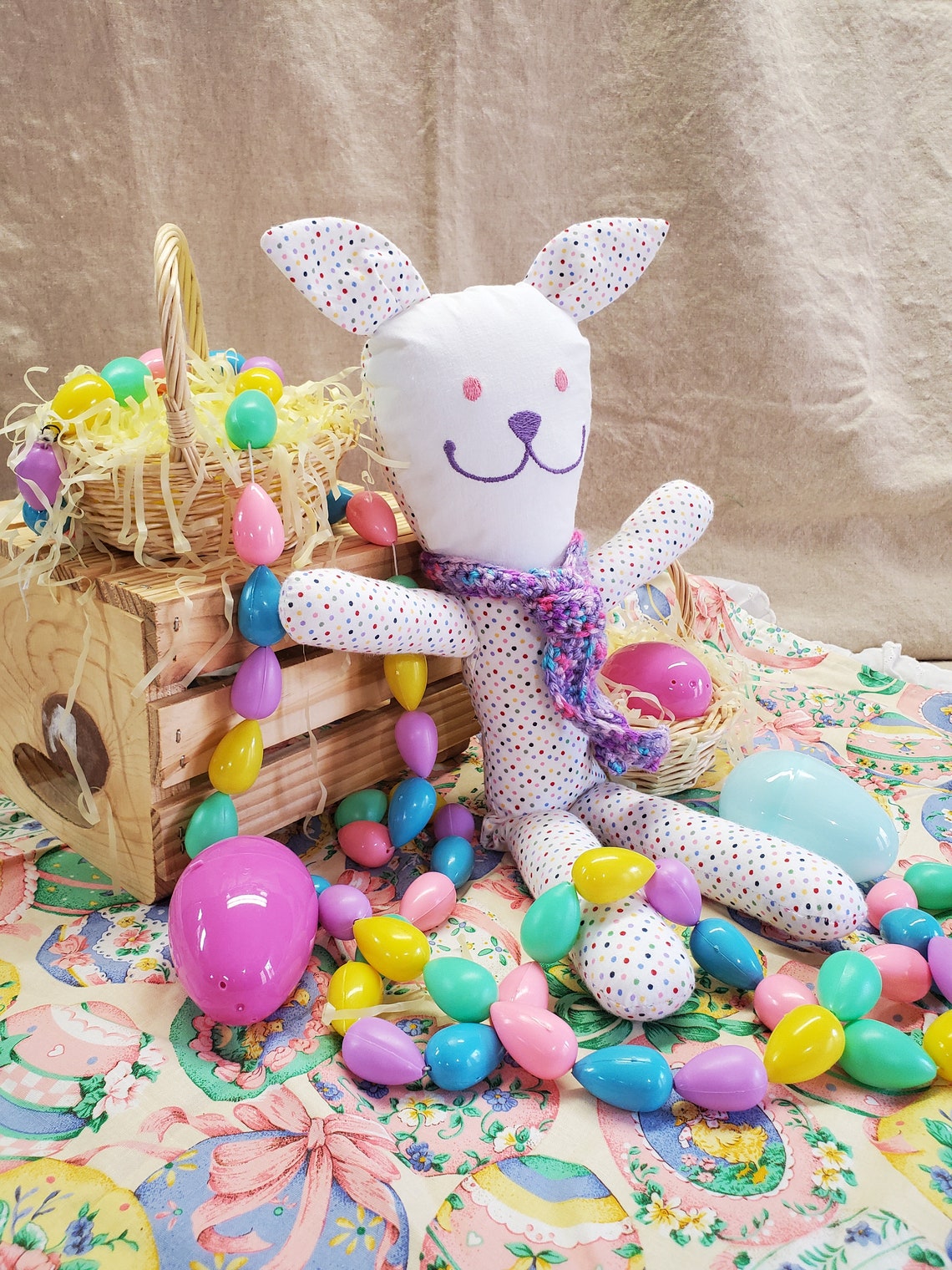 Handmade Bunny Rabbit Fabric Doll. Click for More Details - Etsy