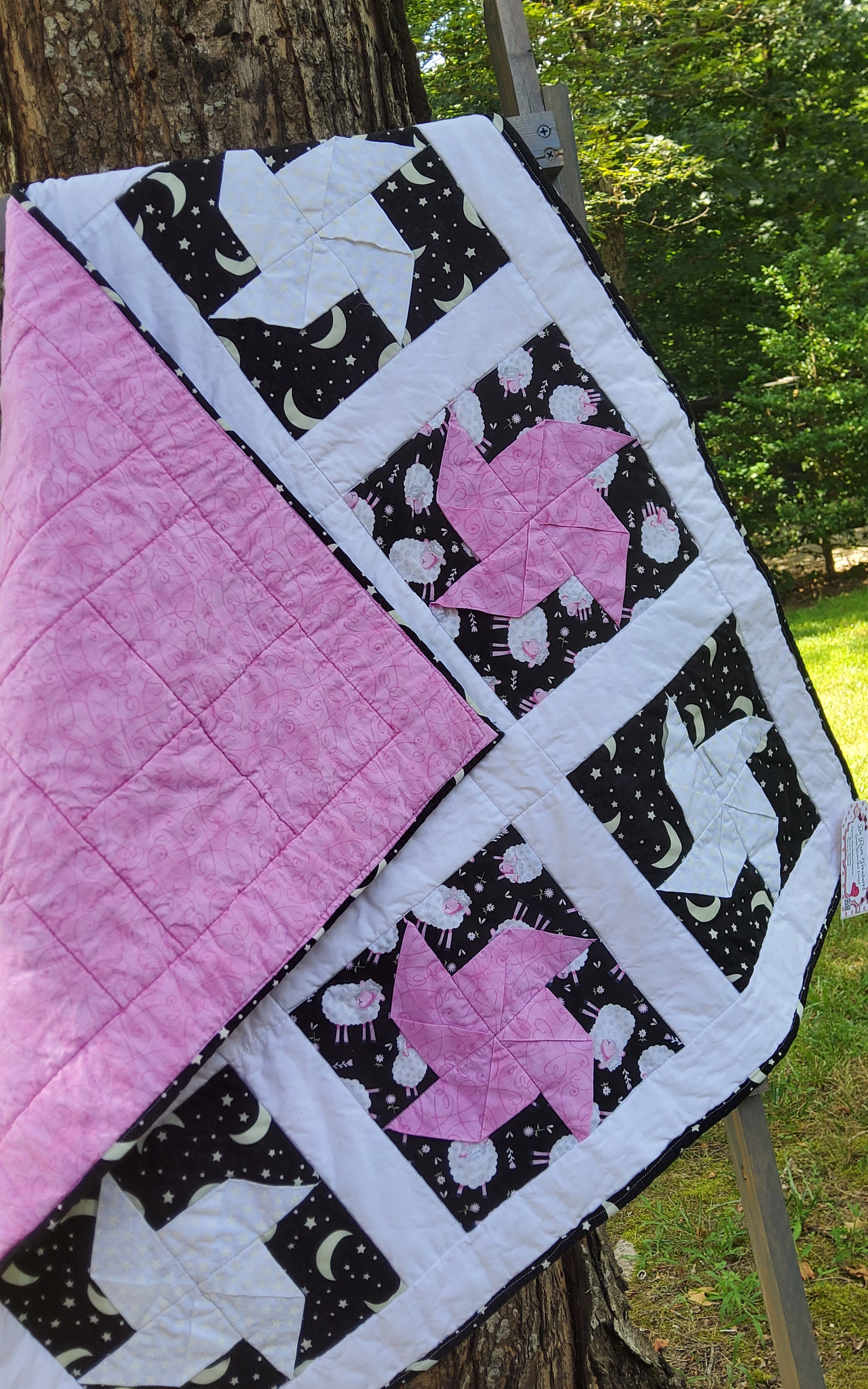 Bedtime Sheep Moon & Stars Pinwheel Quilt Baby Comforter - Etsy