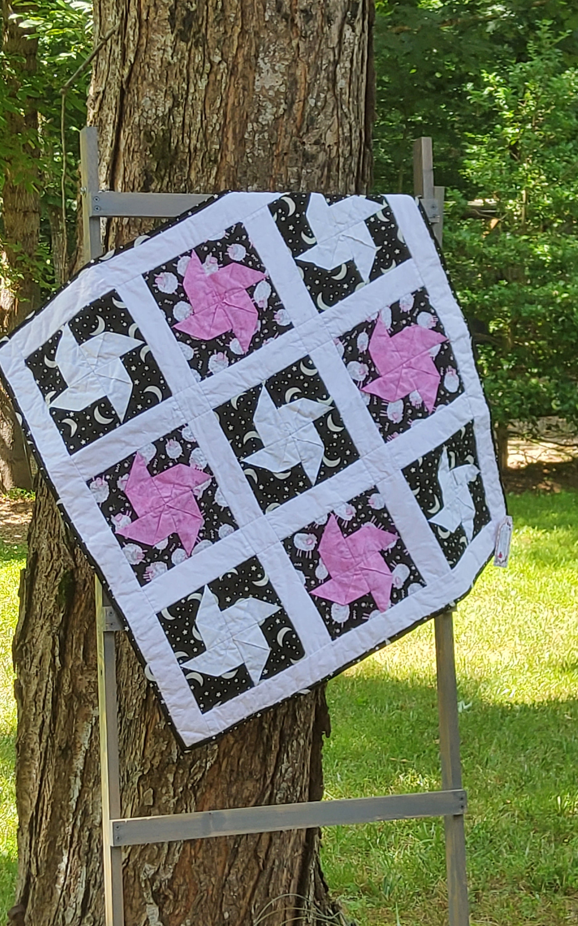 Bedtime Sheep Moon & Stars Pinwheel Quilt Baby Comforter - Etsy