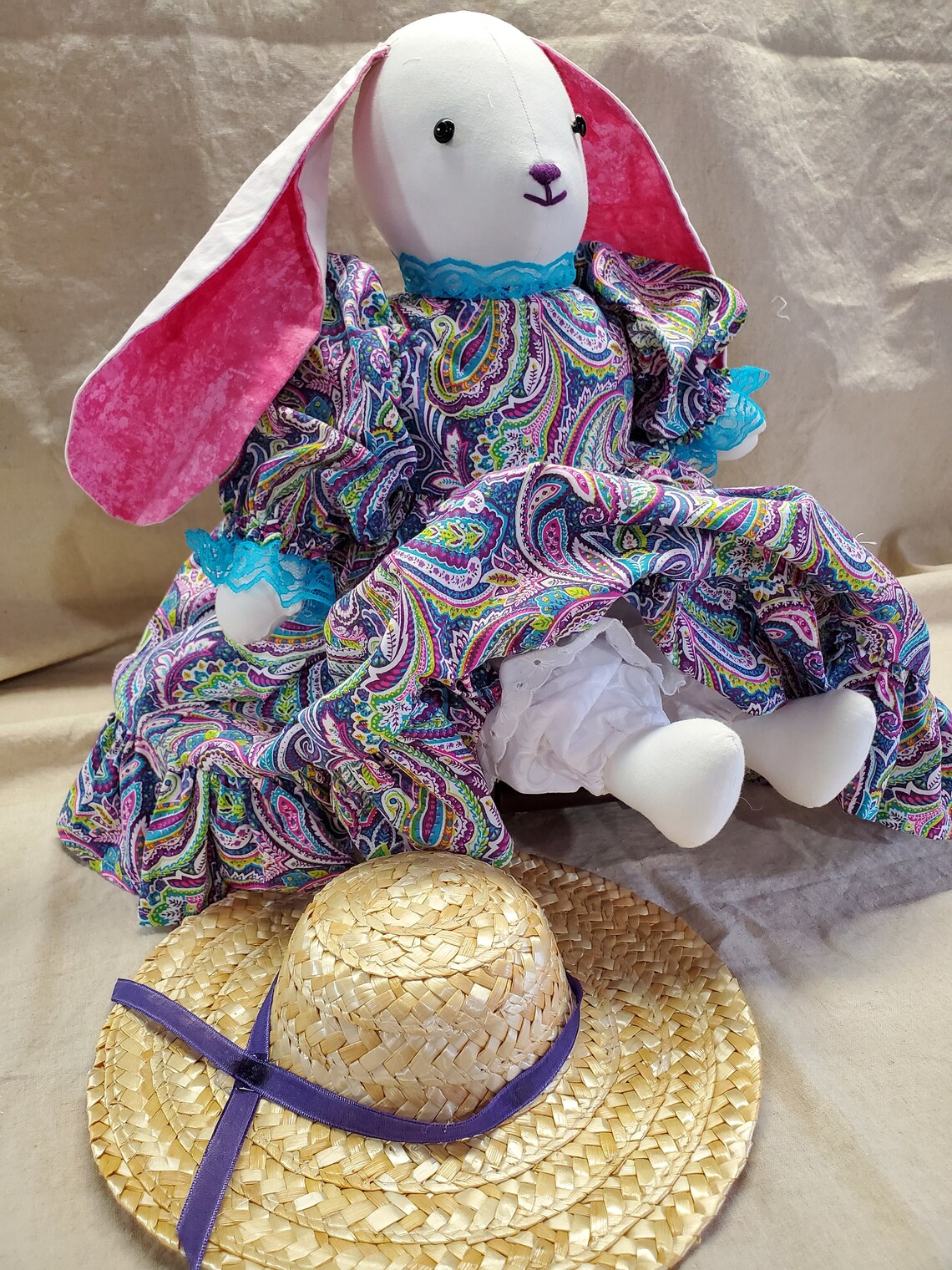 Bunny Rabbit Doll Handmade Dressable, Stuffed Rabbit Doll, Stuffed ...