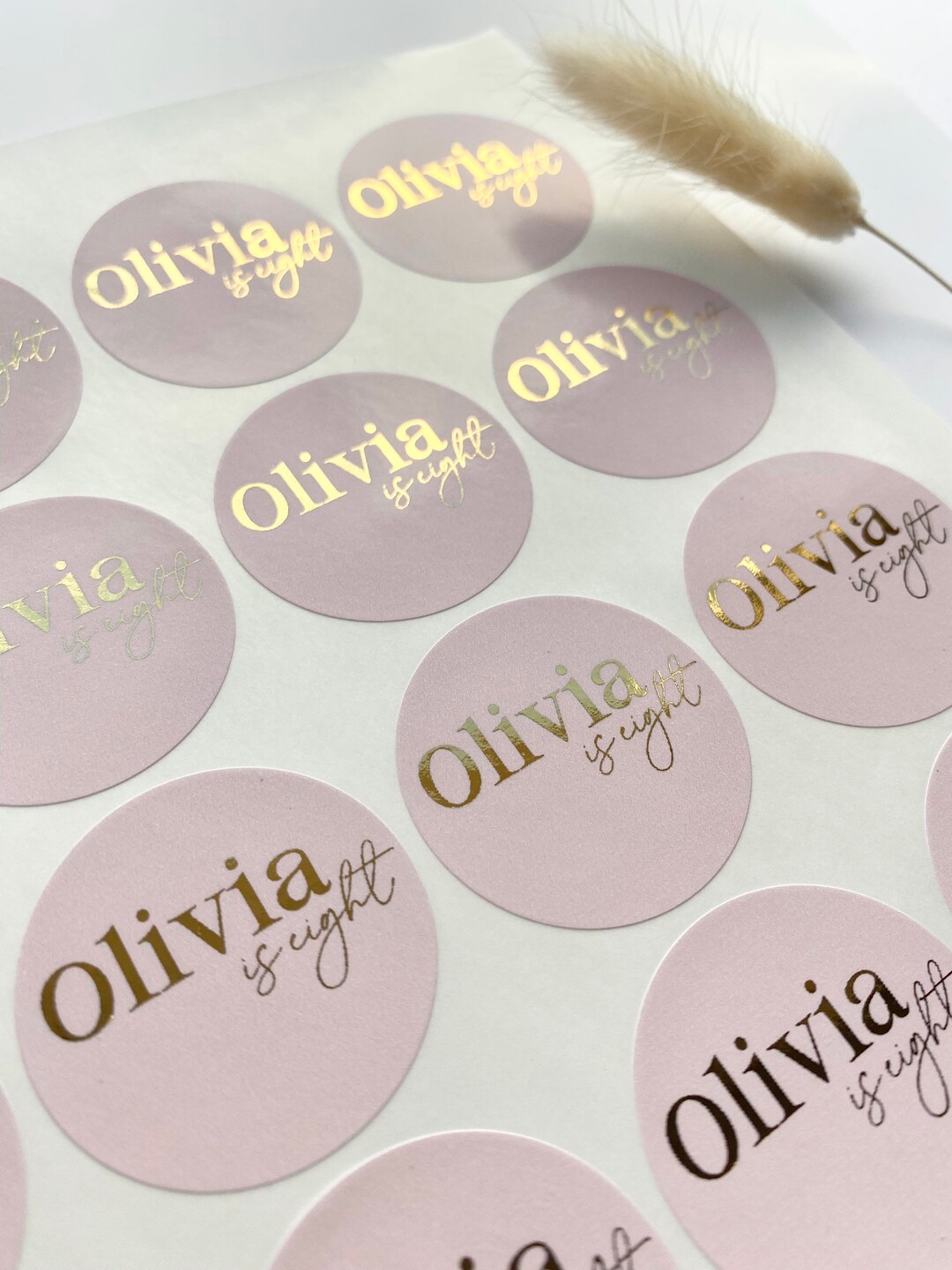 Elegant NAME and AGE BIRTHDAY Hand Foiled Stickers - Etsy UK