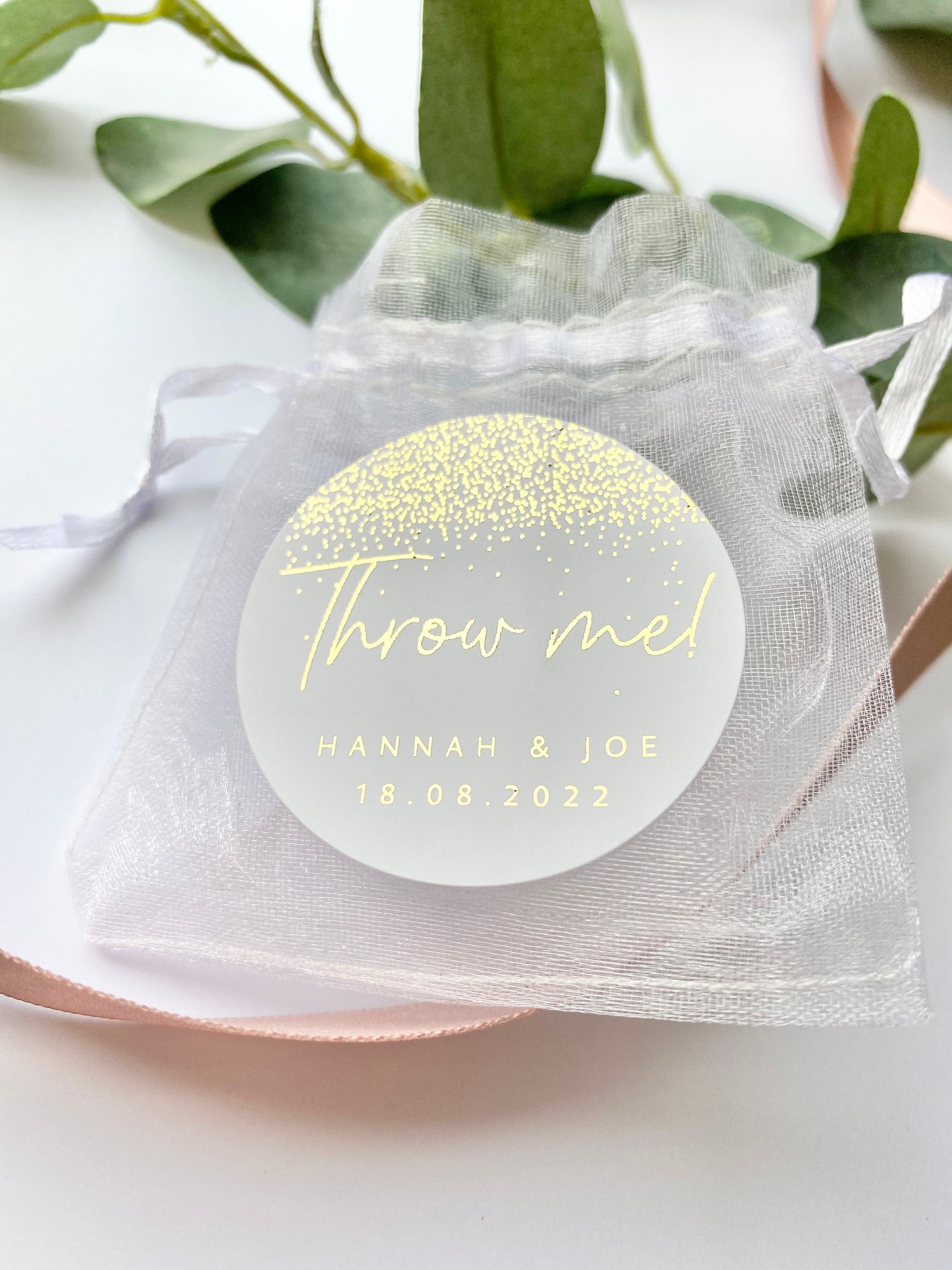 Confetti 'throw Me' Luxury Foiled Labels for Wedding - Etsy UK