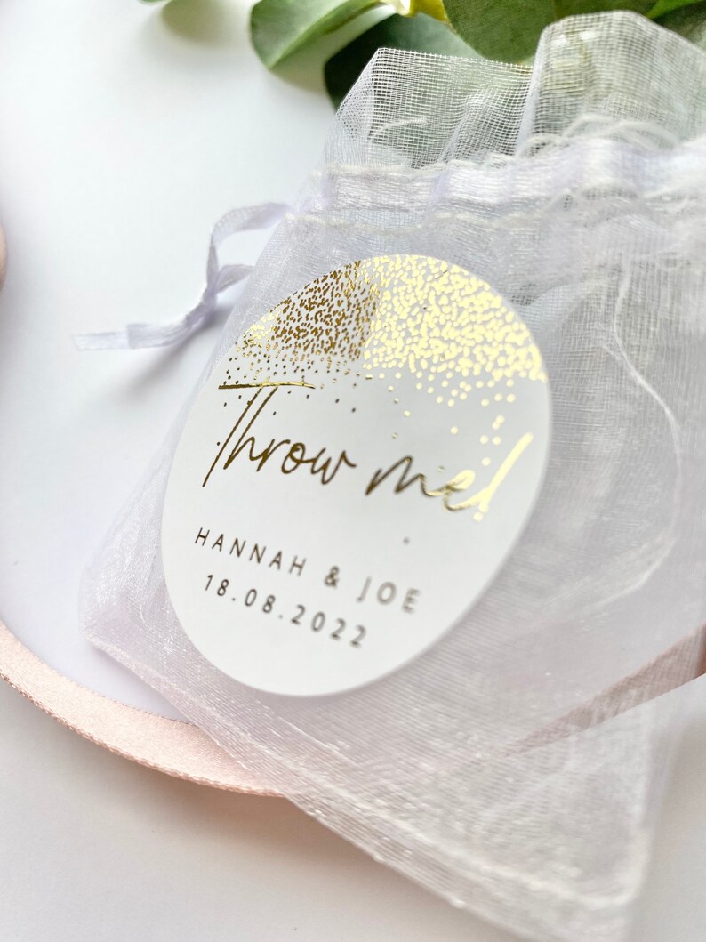 Confetti 'throw Me' Luxury Foiled Labels for Wedding | Etsy UK