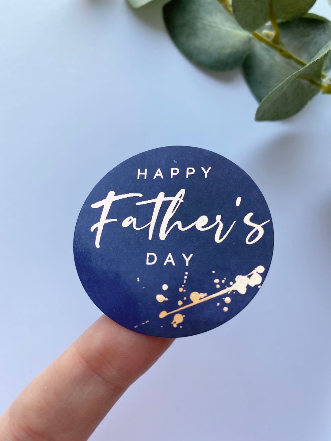 Luxury Foiled Splash Happy Father's Day Stickers - Etsy