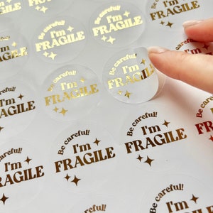 Be Careful I'm Fragile Packaging Business Foiled Stickers - Etsy UK
