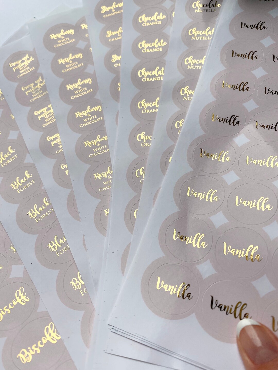 Luxury Real Foil Cake and Bakes Flavour Stickers for Cupcakes Brownies ...