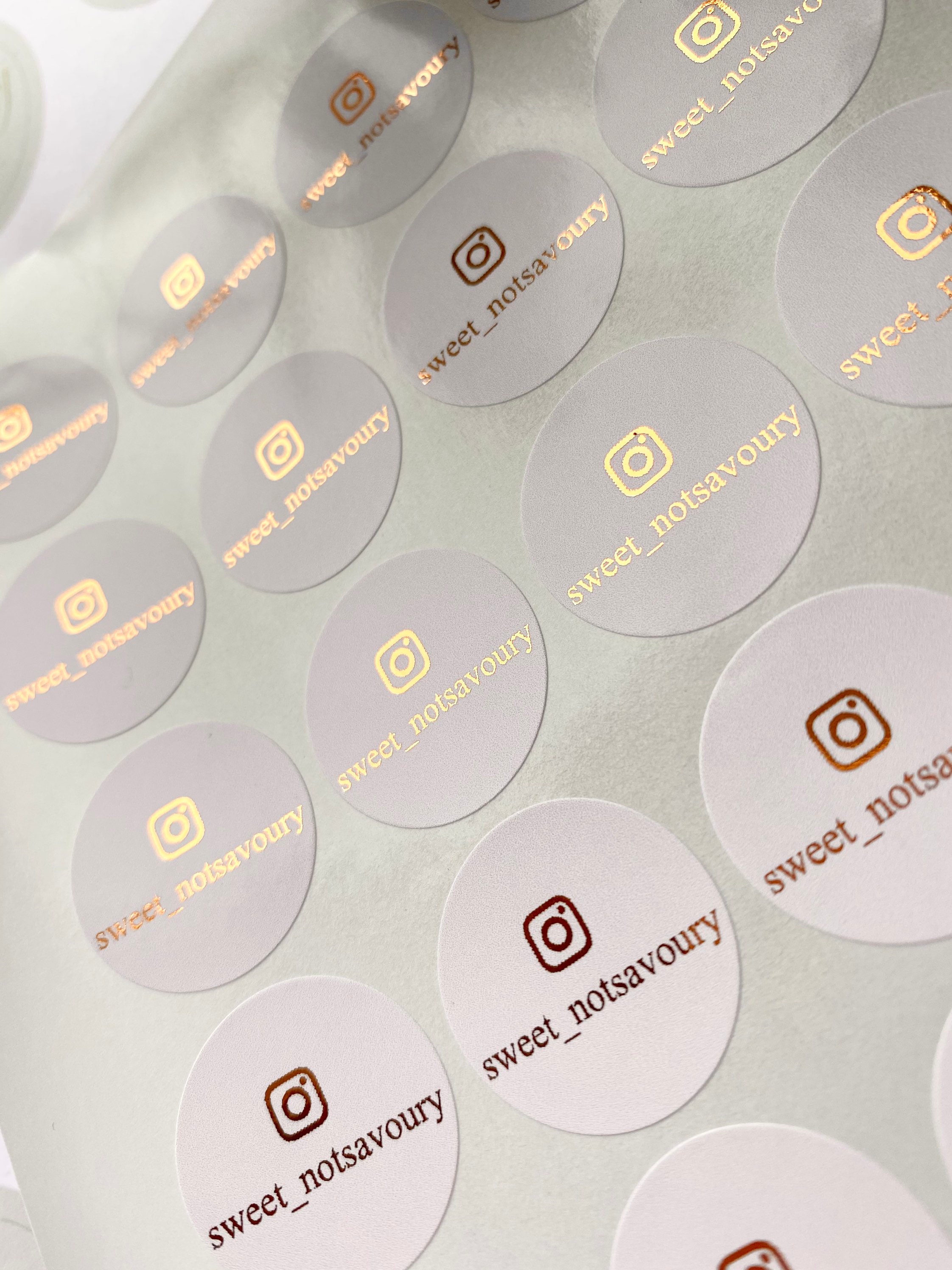 Social Media Foiled Tag Business Stickers - Etsy UK