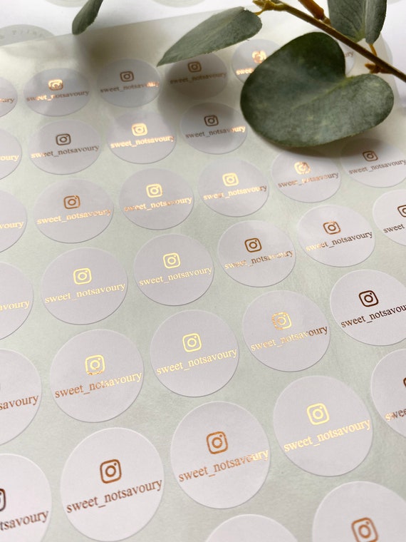 Social Media Foiled Tag Business Stickers - Etsy UK