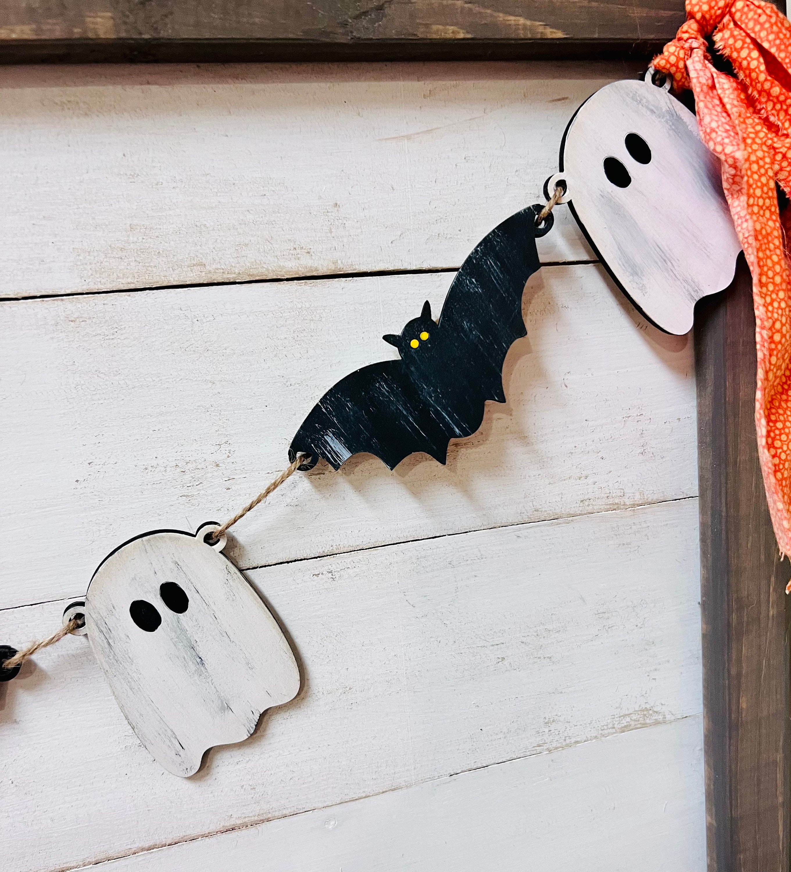 Ghost and Spider Garland SVG; Halloween Laser File SVG; Halloween ...