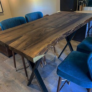 Dark Walnut Live Edge Table, Custom Walnut Table, Kitchen Dining ...