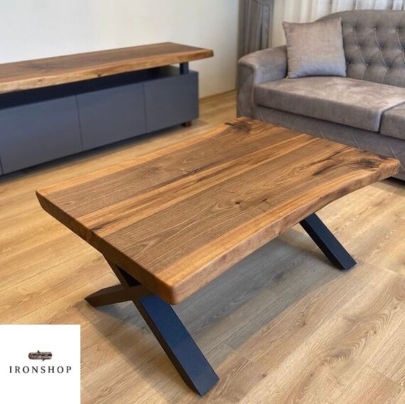 Walnut Coffee Table Live Edge Custom Solid Wooden End Table | Etsy Canada