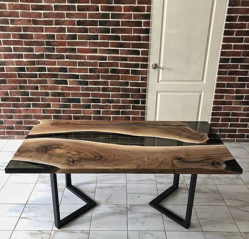 Smoke Epoxy Table Custom Resin Table Kitchen Dining Table | Etsy