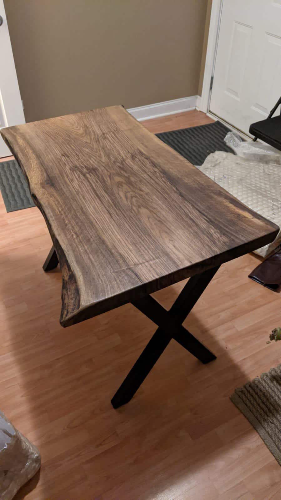 Live Edge Wood Desk Custom Office Desk Poplar Wood Table - Etsy