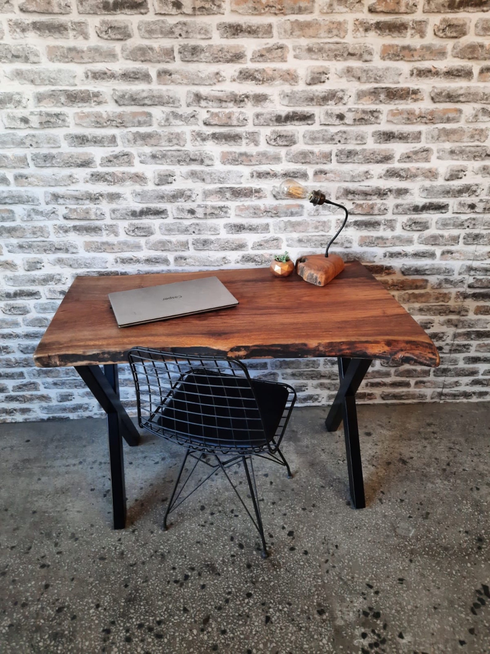 Live Edge Wood Desk Custom Office Desk Poplar Wood Table | Etsy