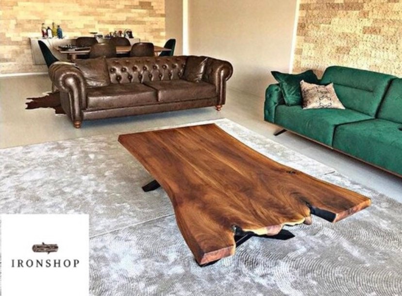 Walnut Coffee Table Live Edge Custom Solid Wooden End Table - Etsy Canada