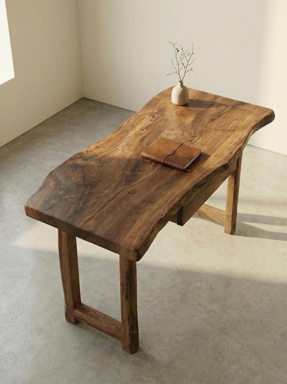 Handmade Live Edge Walnut Desk | Rustic Modern Home Office - Etsy