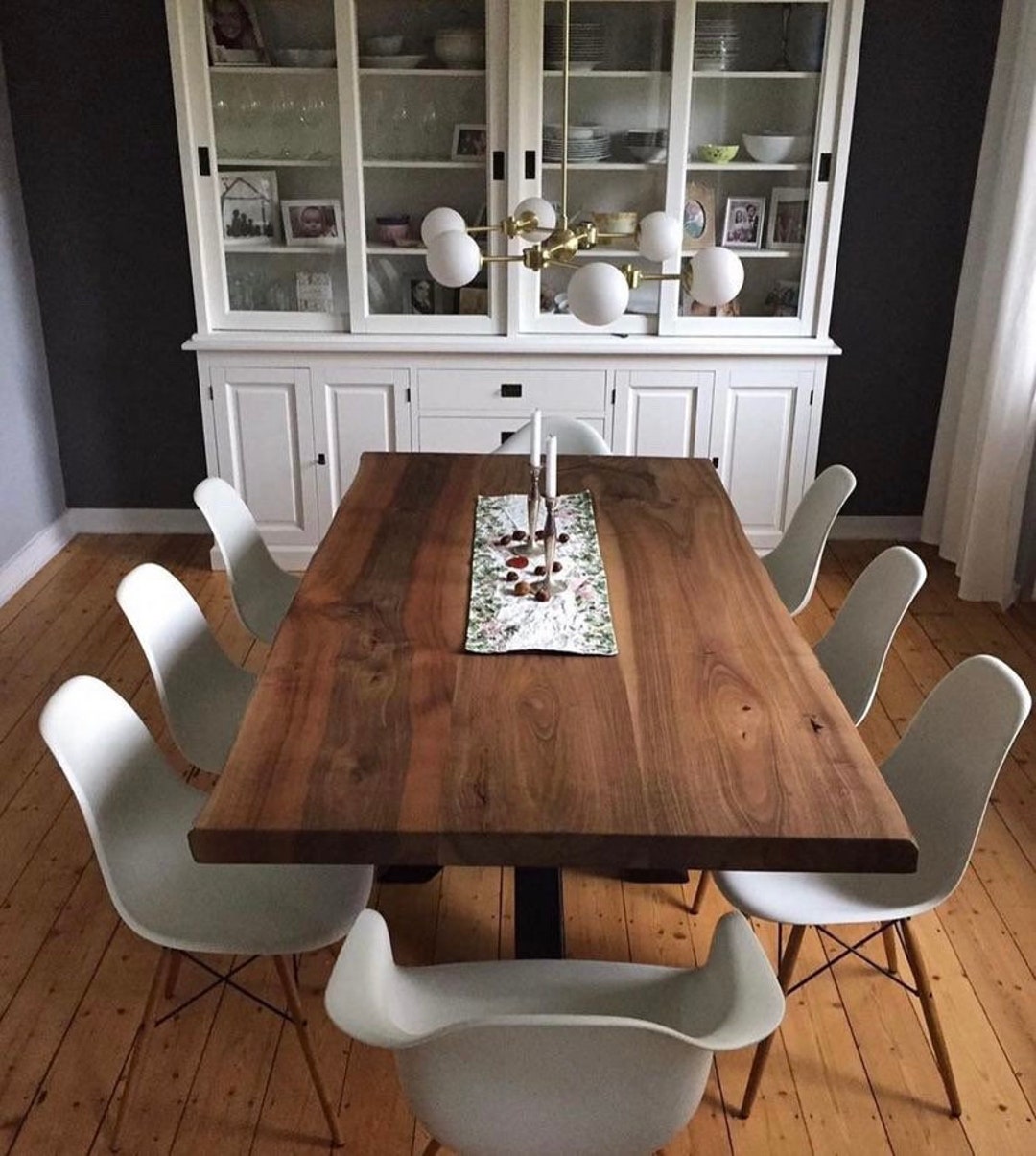 Live Edge Dining Table, Solid Wood Table, Walnut Wood Table, Kitchen ...