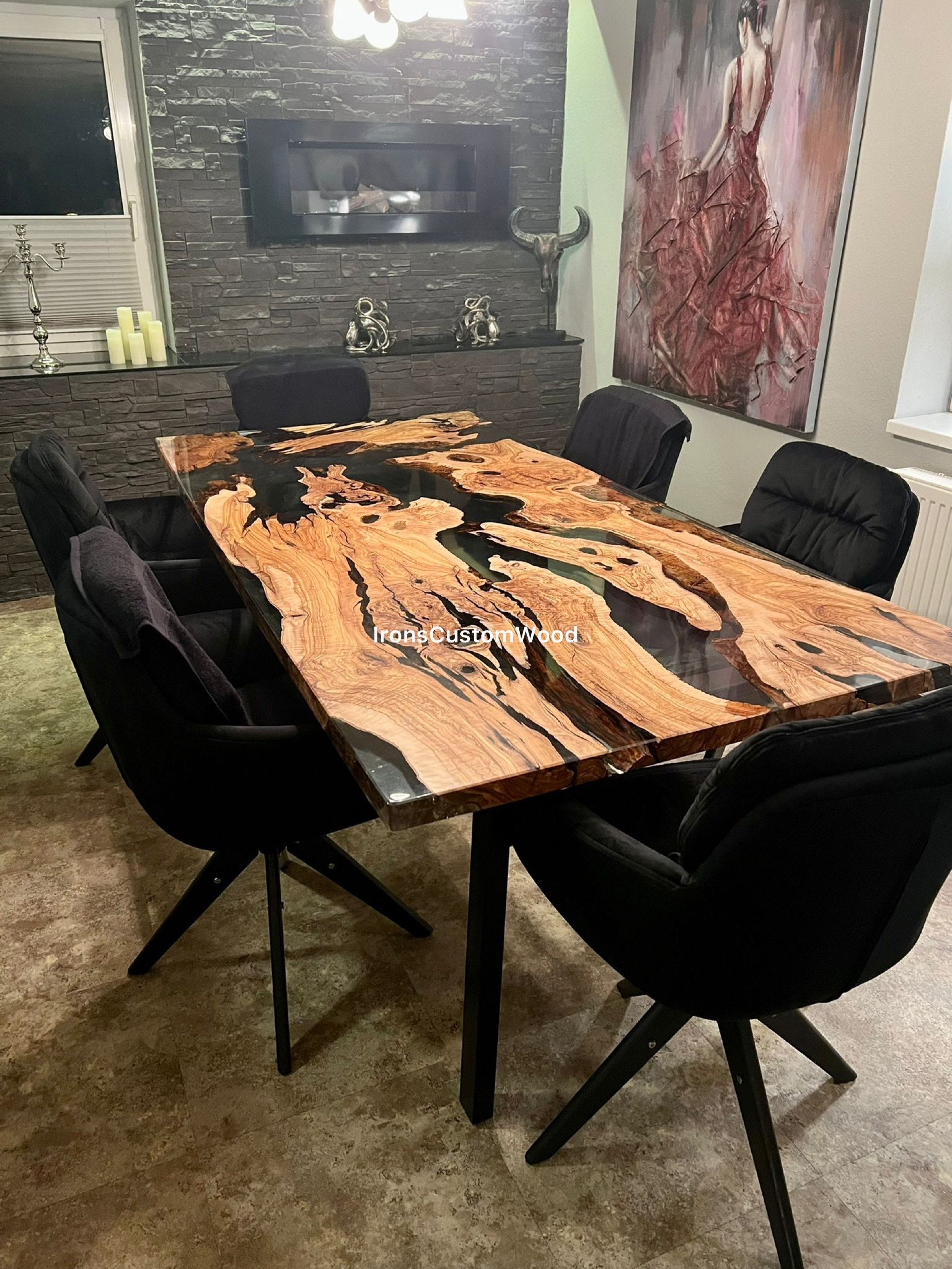 Made to Order Olive Epoxy Table Custom Live Edge Epoxy Resin - Etsy Canada