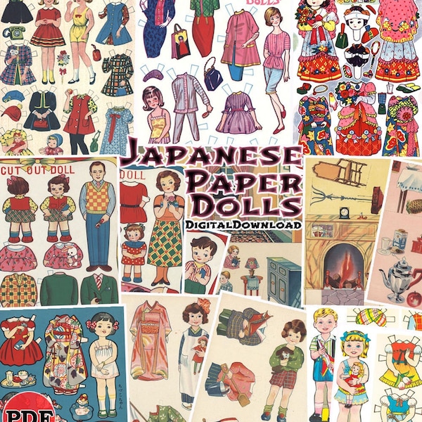 Japanese Paper Dolls - Etsy