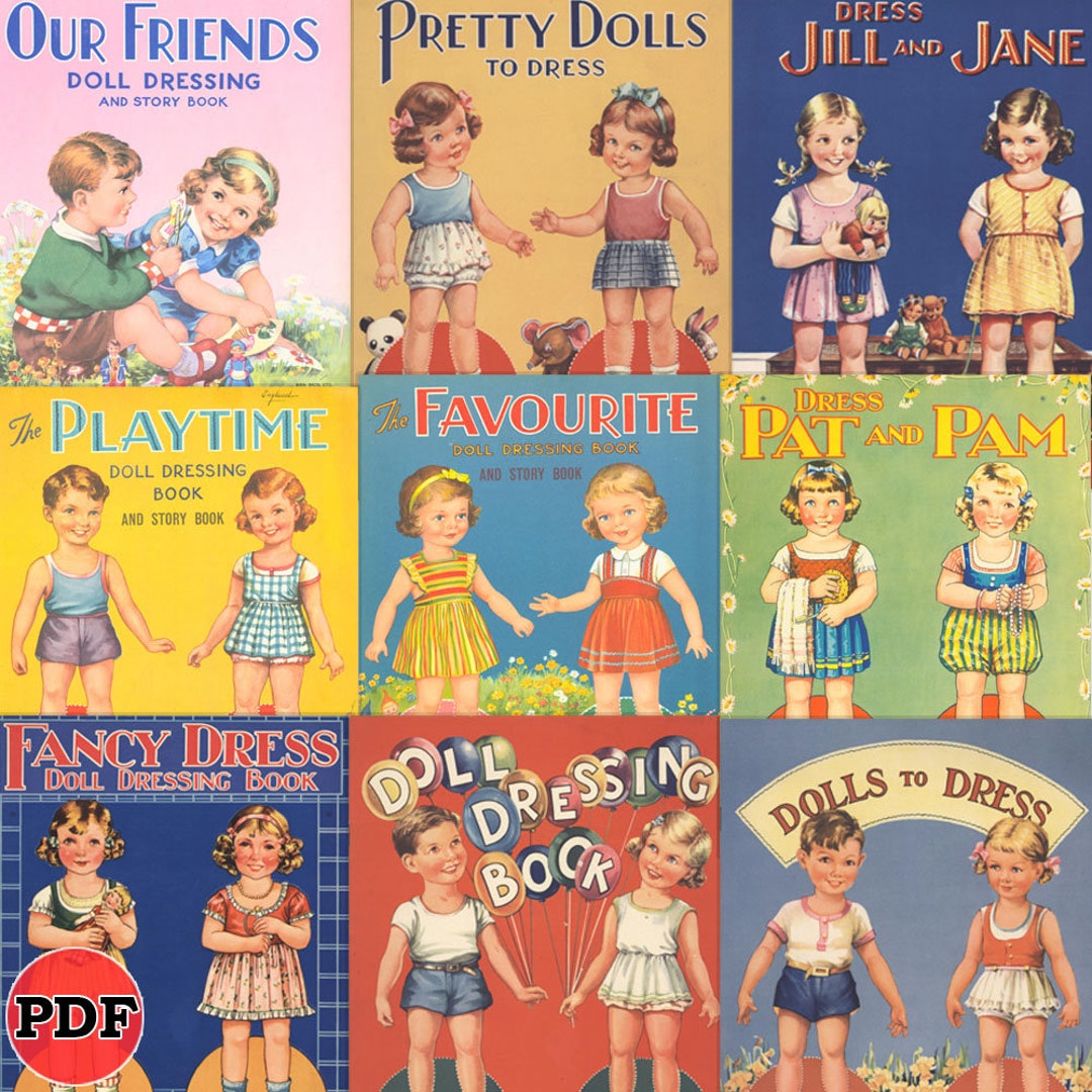 Paper Doll Bundle Set Printable 50s Book Digital Download 9 PDF - Etsy