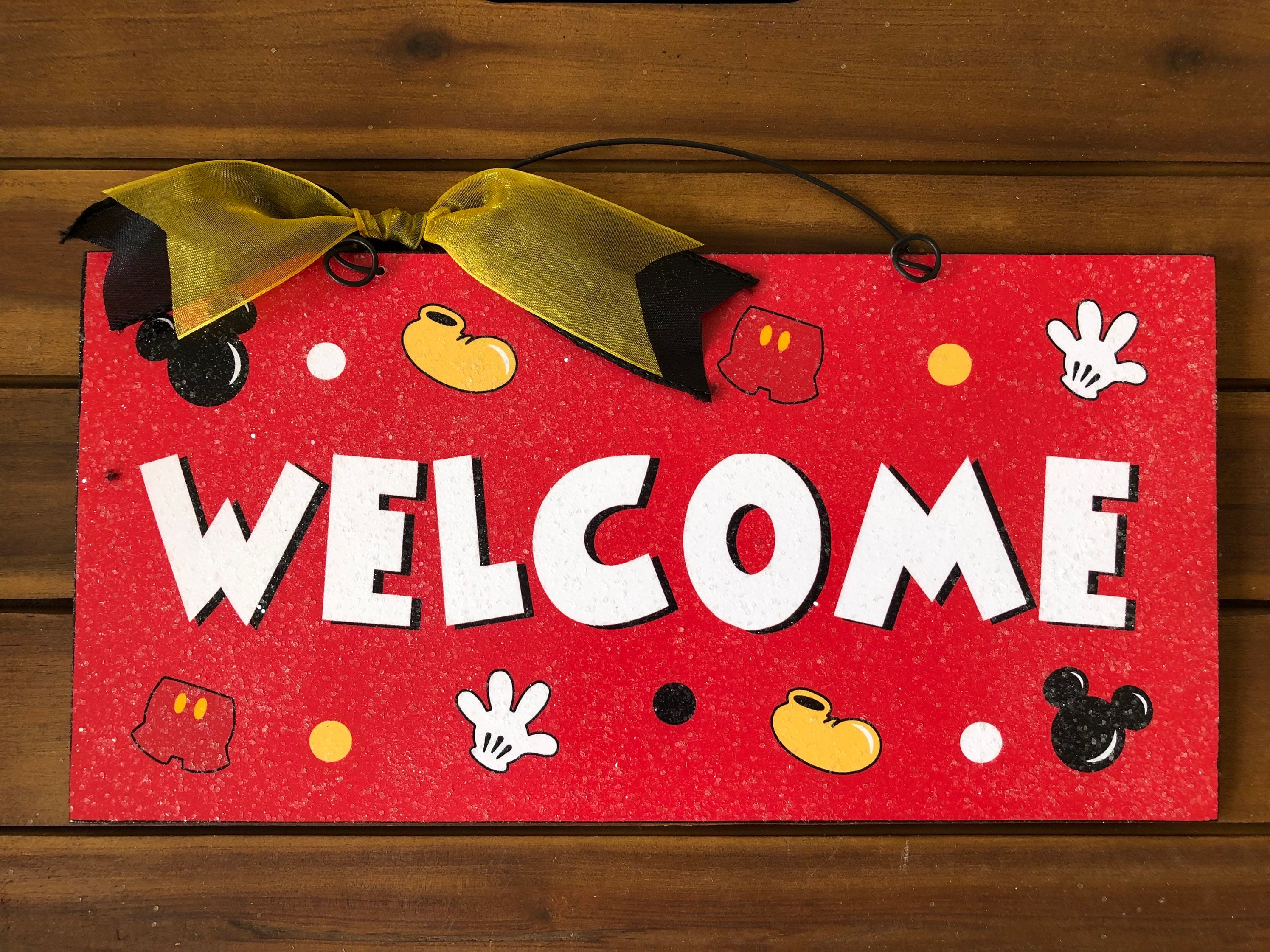 Mickey Mouse Parts Welcome Teacher Sign Mickey Mouse Door | Etsy