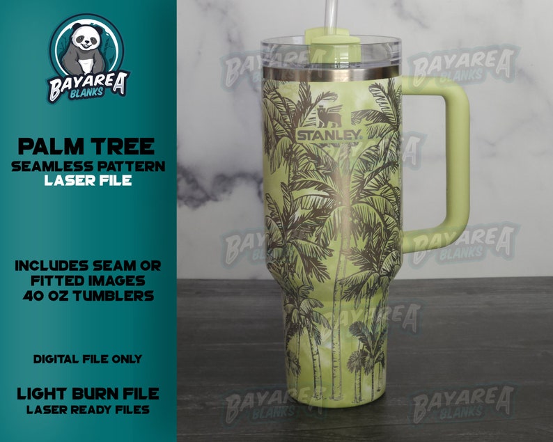 Palm Tree Seamless File 40 Oz Quencher Full Wrap Full Files Laser ...