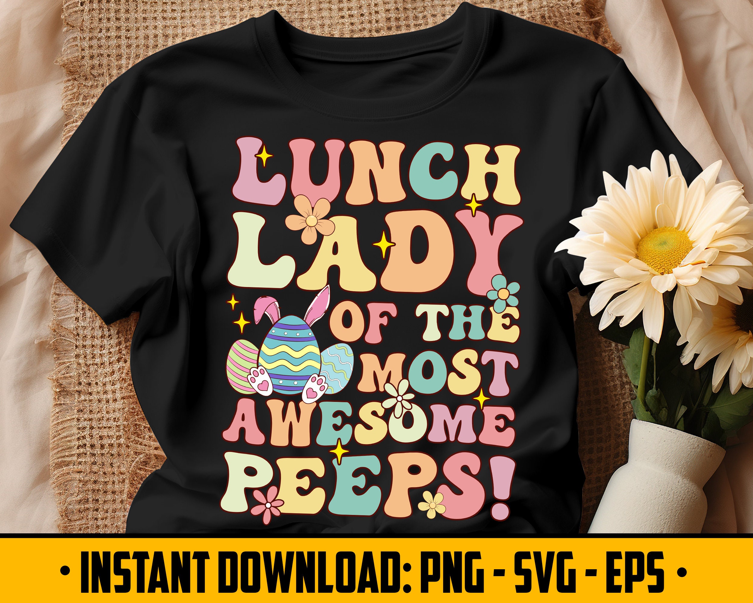 Lunch Lady of the Most Awesome Peeps SVG, Easter Bunny PNG, Lunch Lady ...