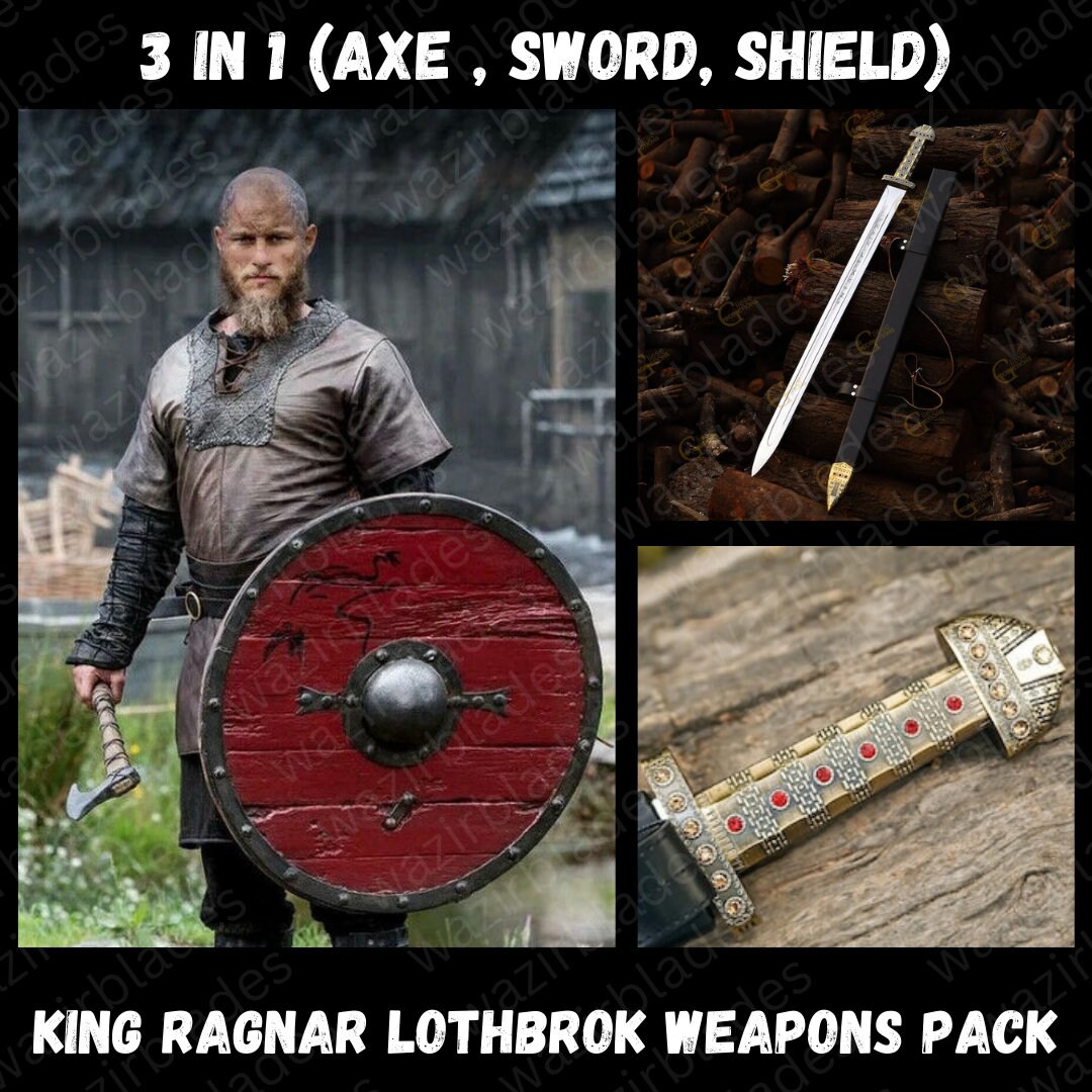 Handmade Ragnar Lothbrok Viking Sword Ragnar Viking Axe Viking Shield ...