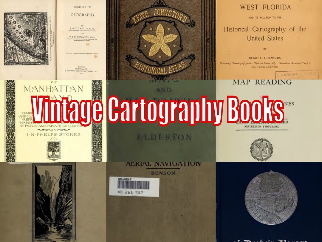 Cartography Map Reading 147 Vintage Books on Map Making *download* Old ...