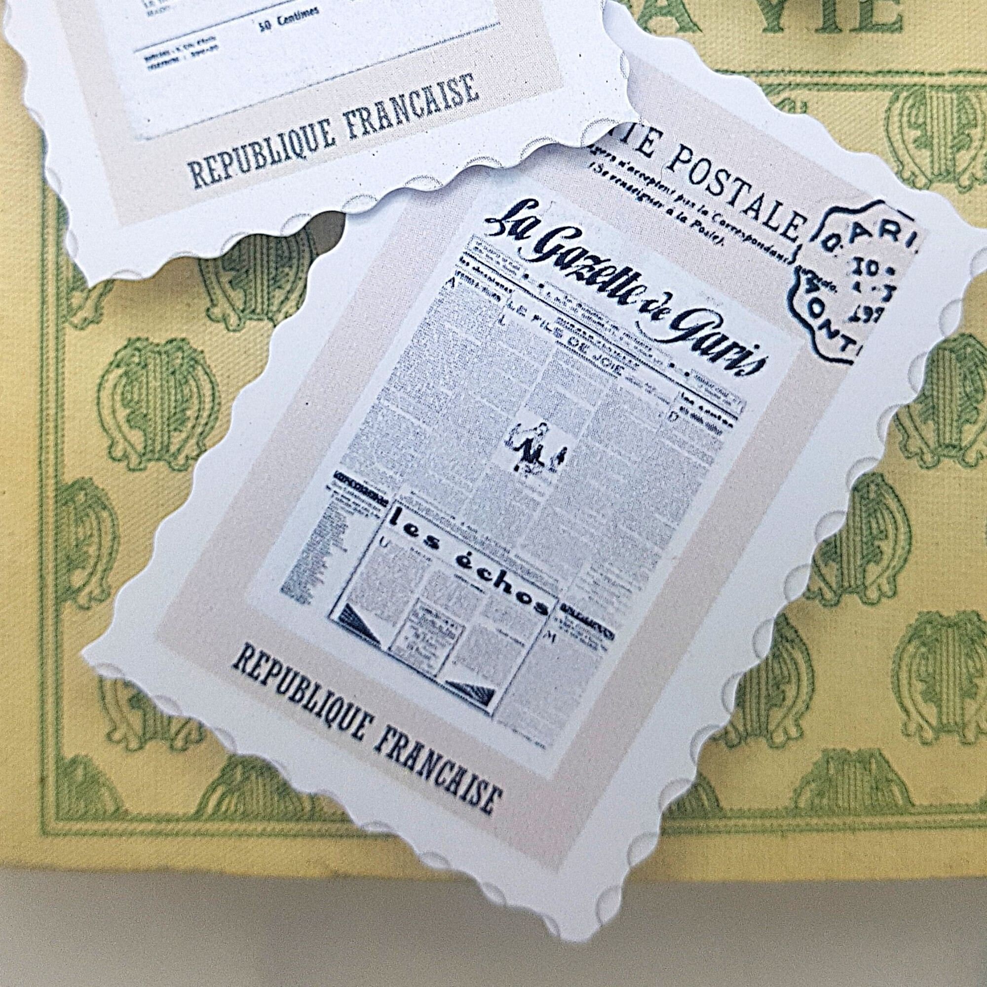 VINTAGE FRENCH Faux Postage Stamps | Wedding Details | Vintage Postage ...