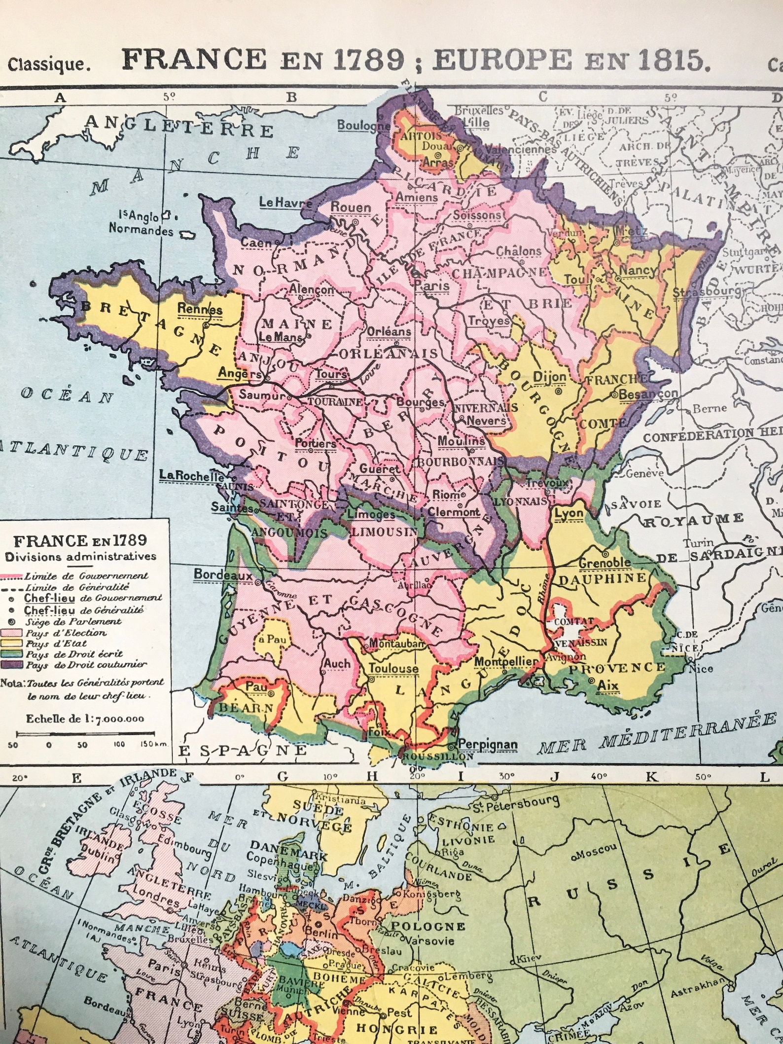 1950 ORIGINAL French Vintage Map France Europe and Asia - Etsy