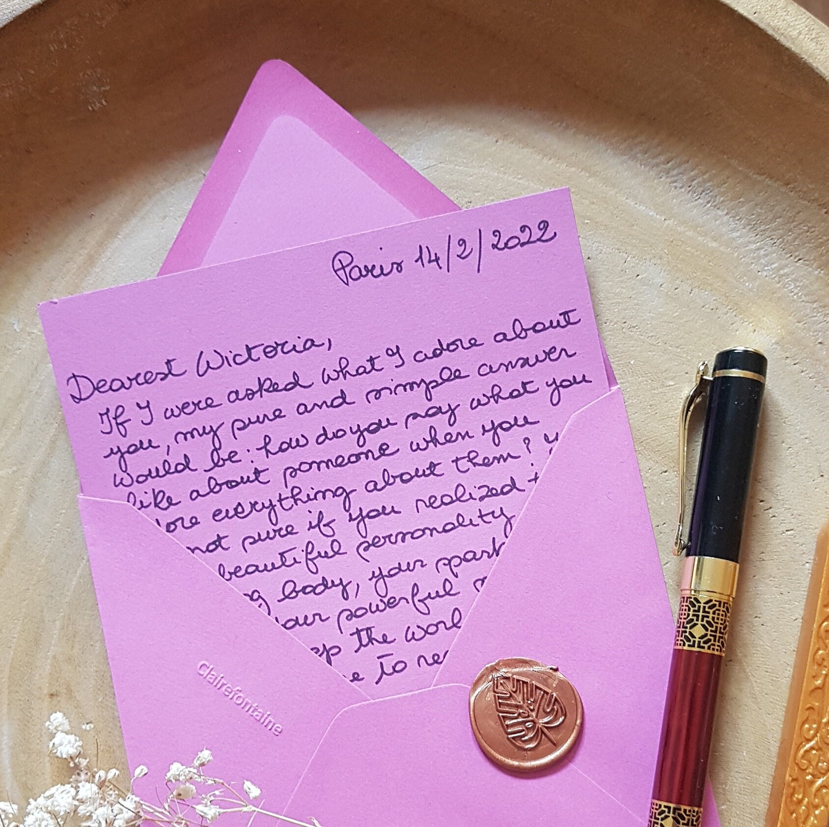 Love Letter Personalised Gift Present Wax Sealed Letter Letter ...