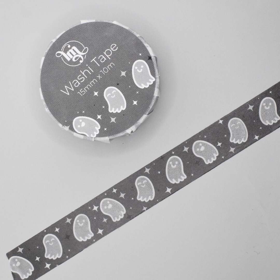 Glow in the Dark Ghosts Washi Tape | Spooky Paper Tape 15mm - Etsy