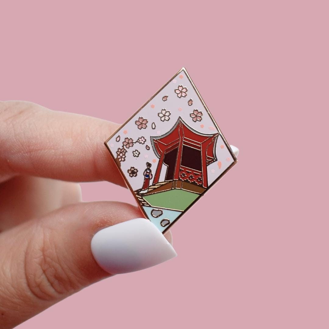 Ancestor Shrine Enamel Pin: Mulan Inspired Rose Gold Lapel Pin - Etsy