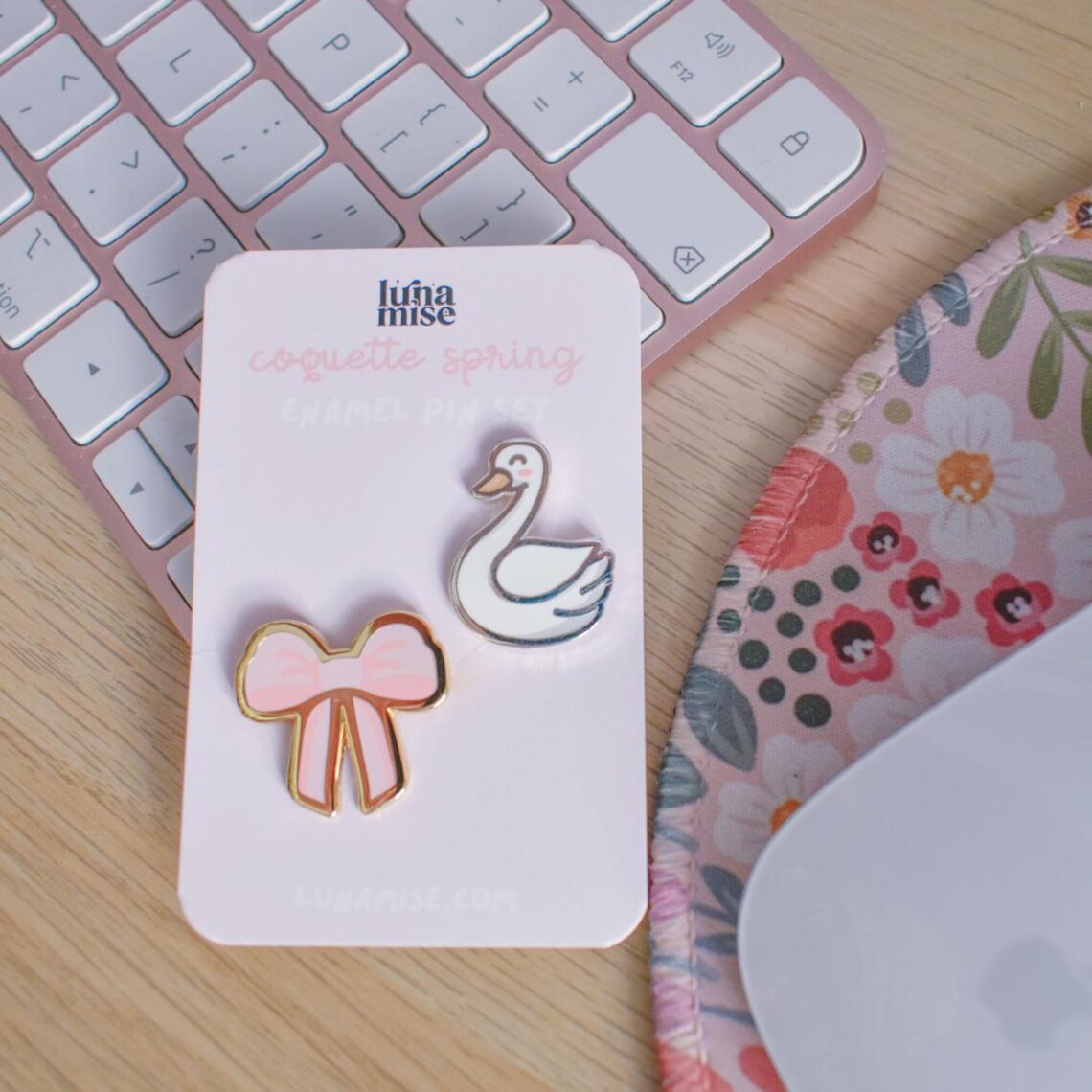 Coquette Enamel Pin Set: Pastel Cottagecore Brooches - Etsy