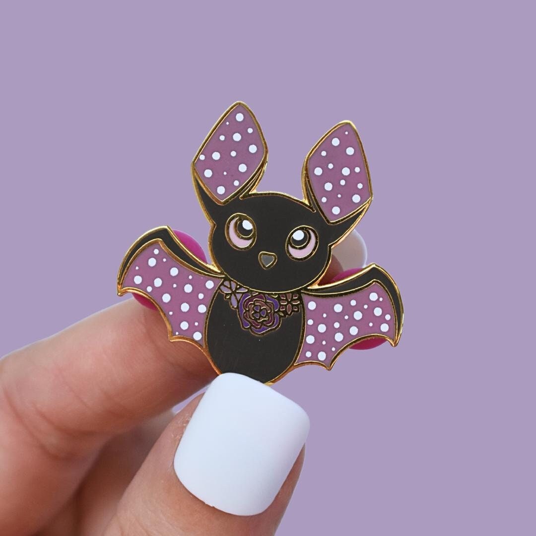 Bat Enamel Pin | Purple Spooky, Halloween, Witchy Lapel Pin - Etsy