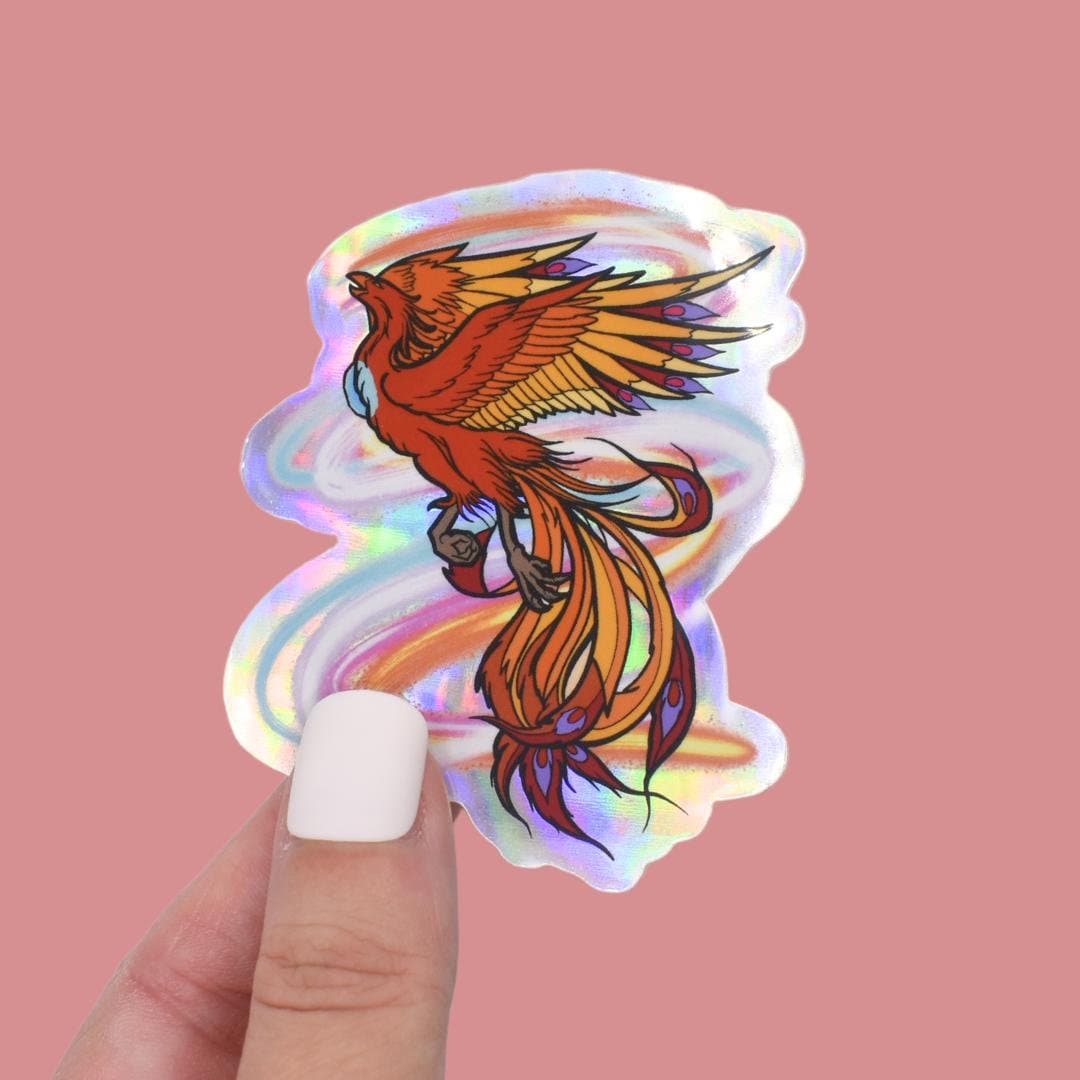 Phoenix Holographic Vinyl Sticker: Clive, XVI, Ifrit, Joshua Laptop ...