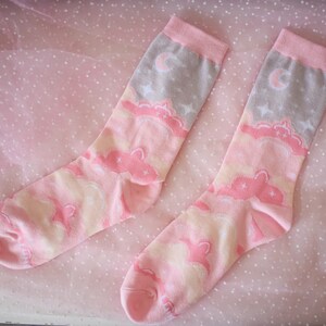 Pink Sky Knitted Socks | Cute Aesthetic, Skyscape, Clouds, Celestial ...