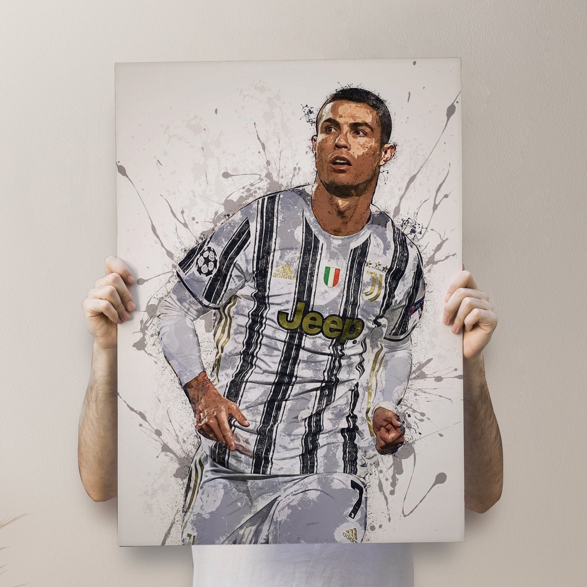 Cristiano Ronaldo Poster - Canvas Print, Sports Art, Man Cave Gift ...