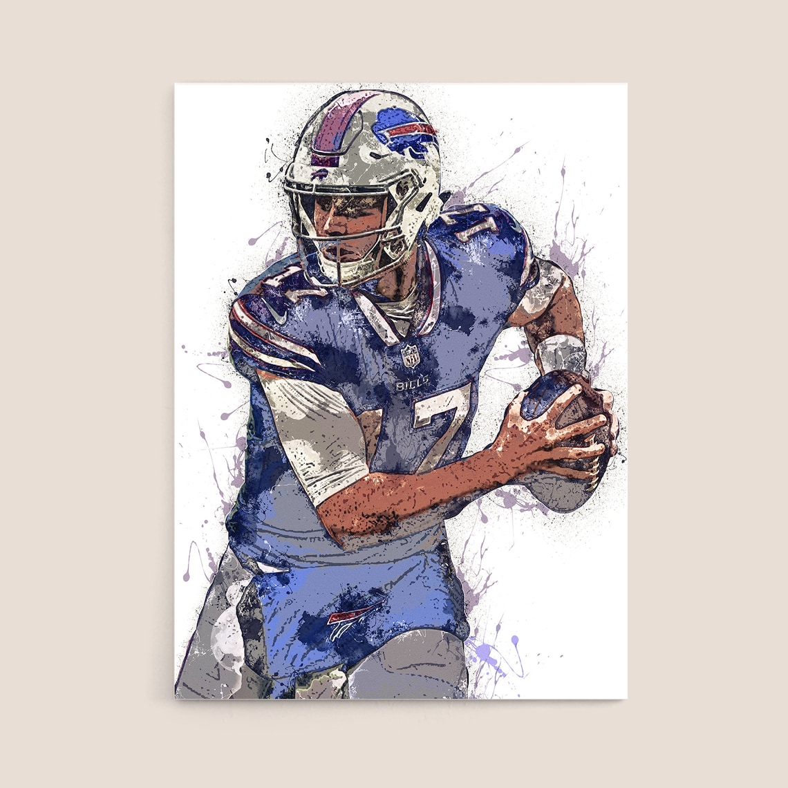 Josh Allen Poster Buffalo Bills Canvas Print Sports Art - Etsy