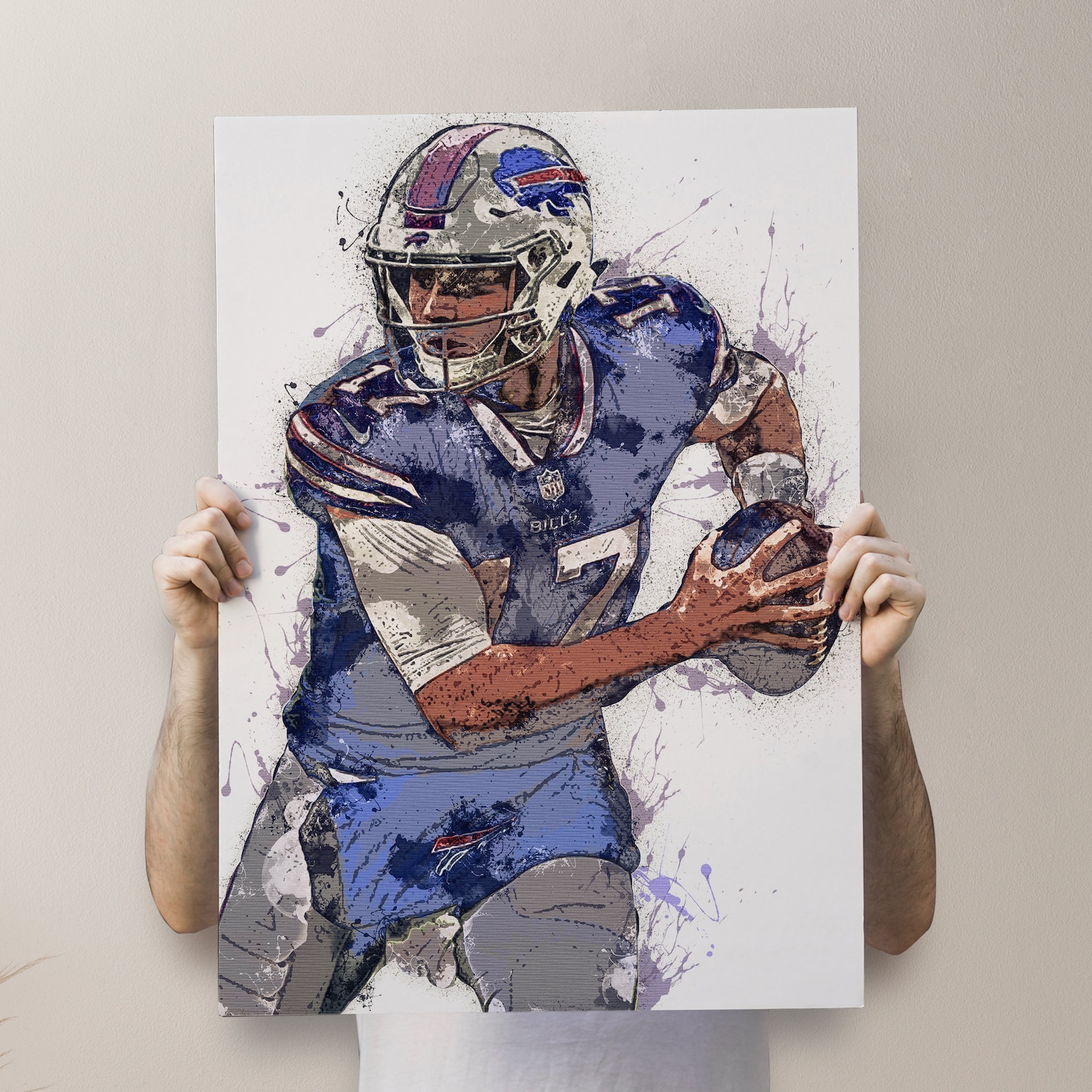 Josh Allen Poster Buffalo Bills Canvas Print Sports Art - Etsy