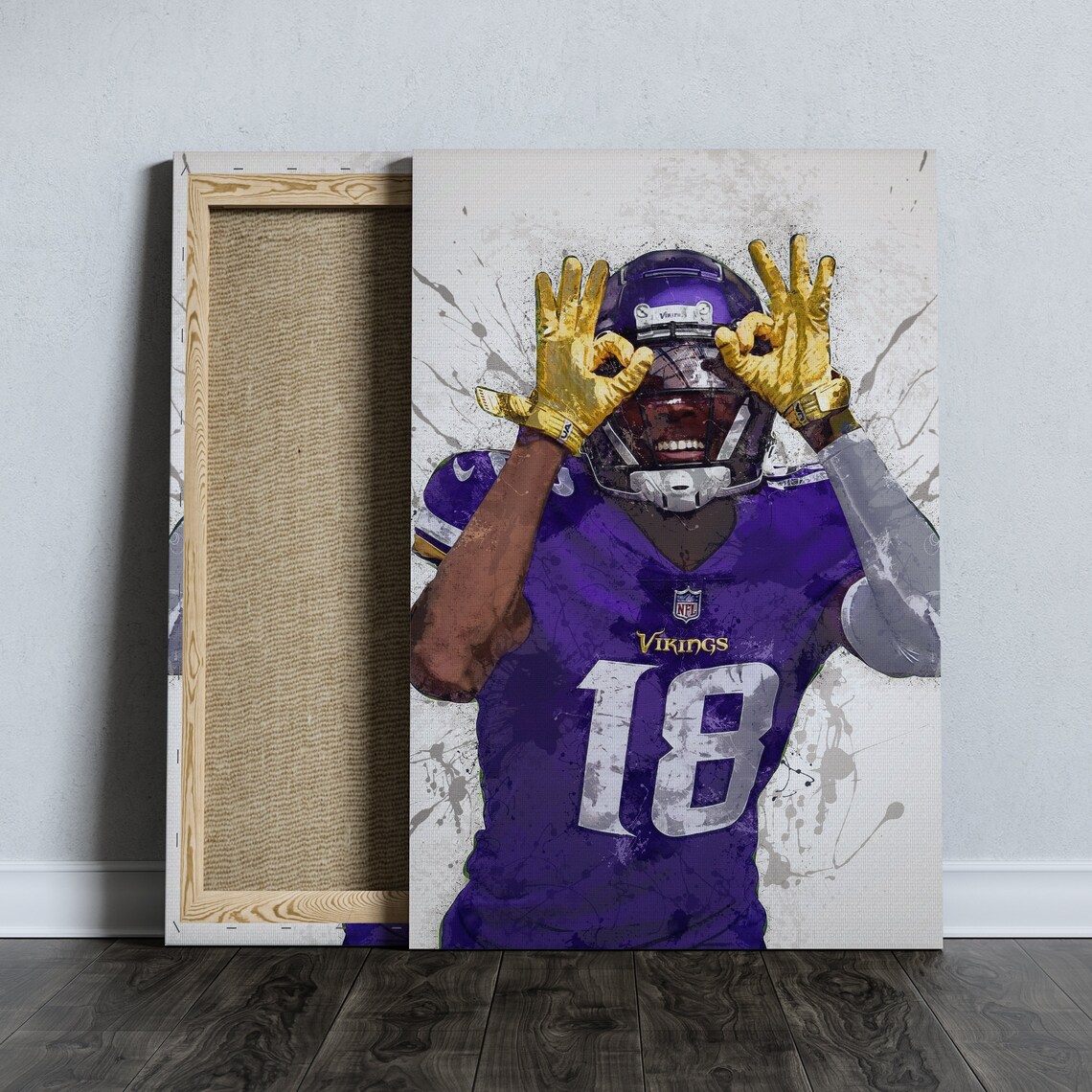 Justin Jefferson Poster, Minnesota Vikings - Canvas Print, Sports Art ...
