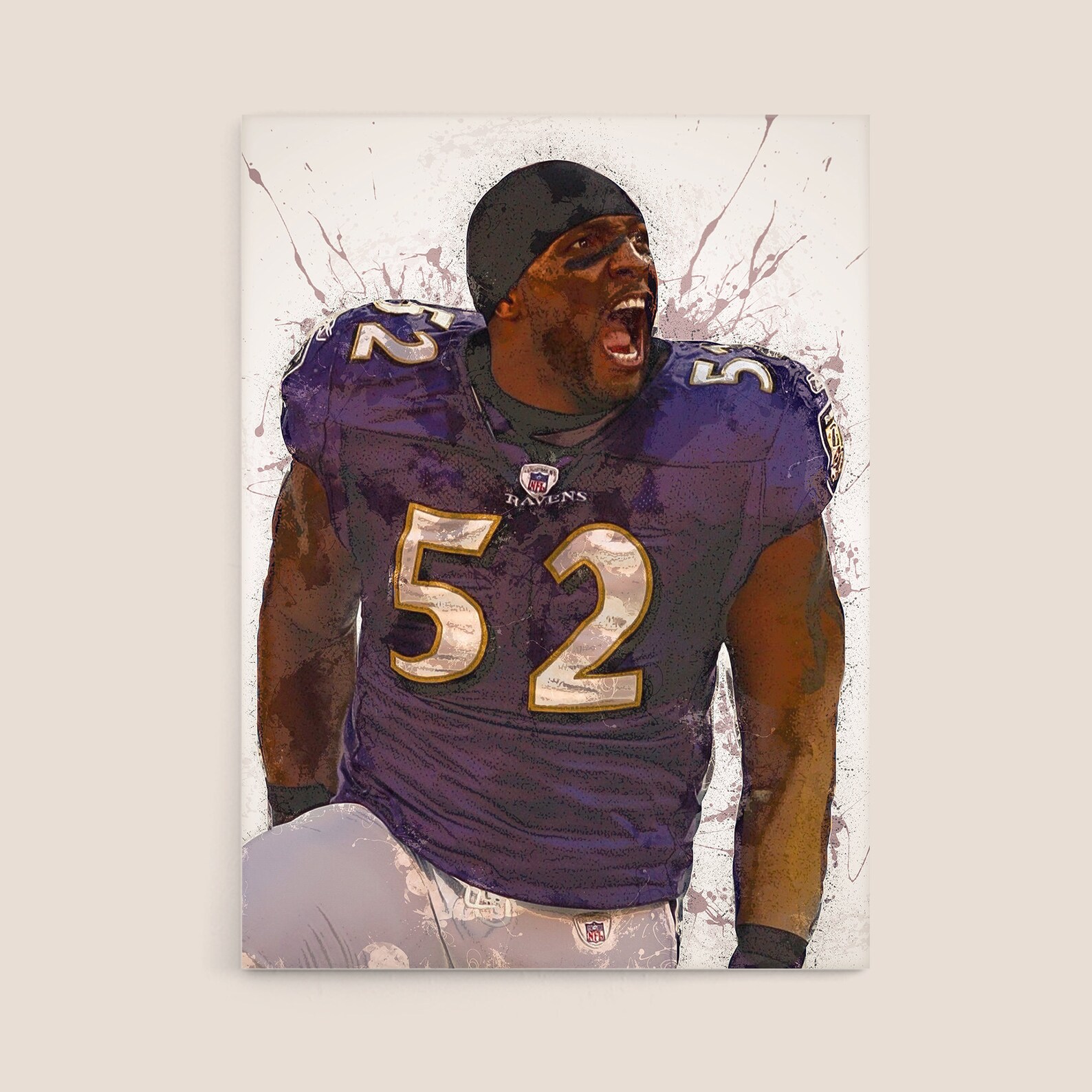 Ray Lewis Poster, Baltimore Ravens - Poster, Canvas, Banner, Basketball ...