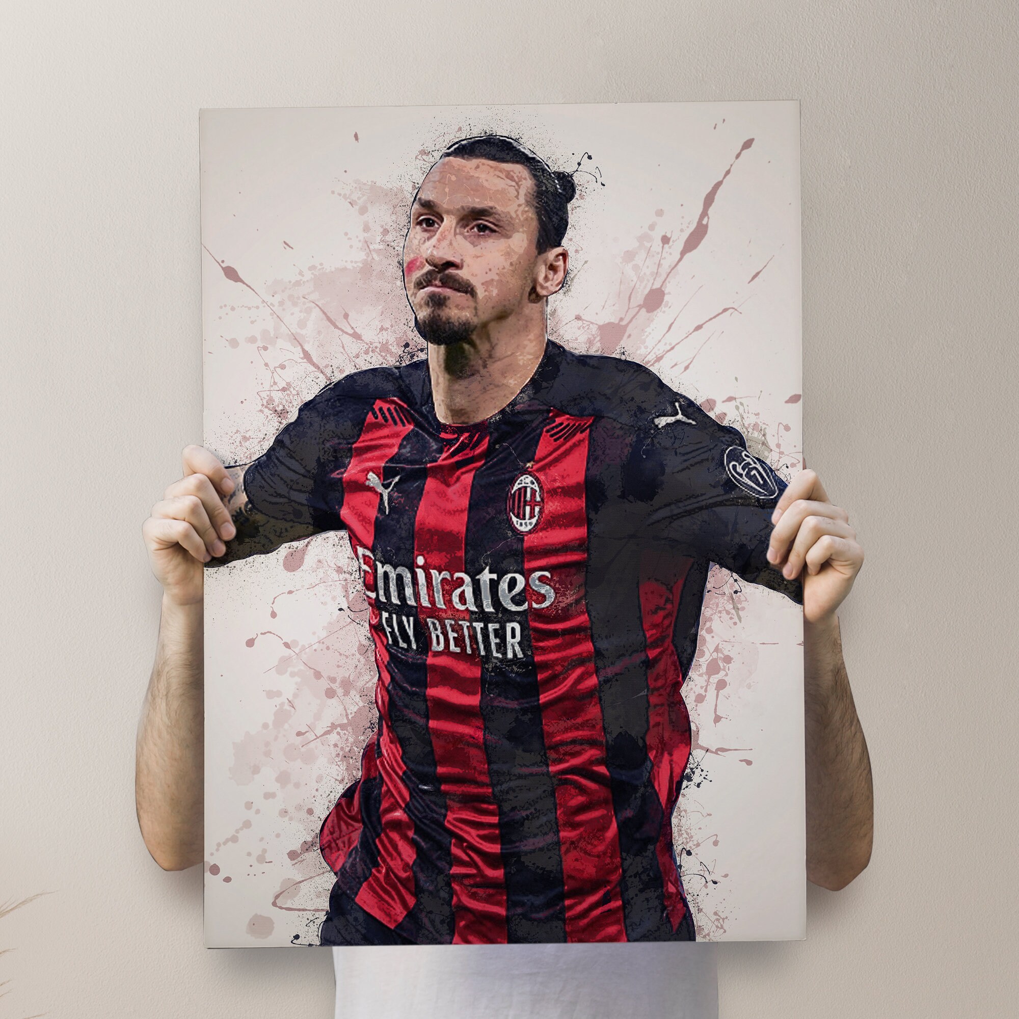 Zlatan Ibrahimovic AC Milan, Canvas, Banner, Soccer Fan, Kids Wall ...