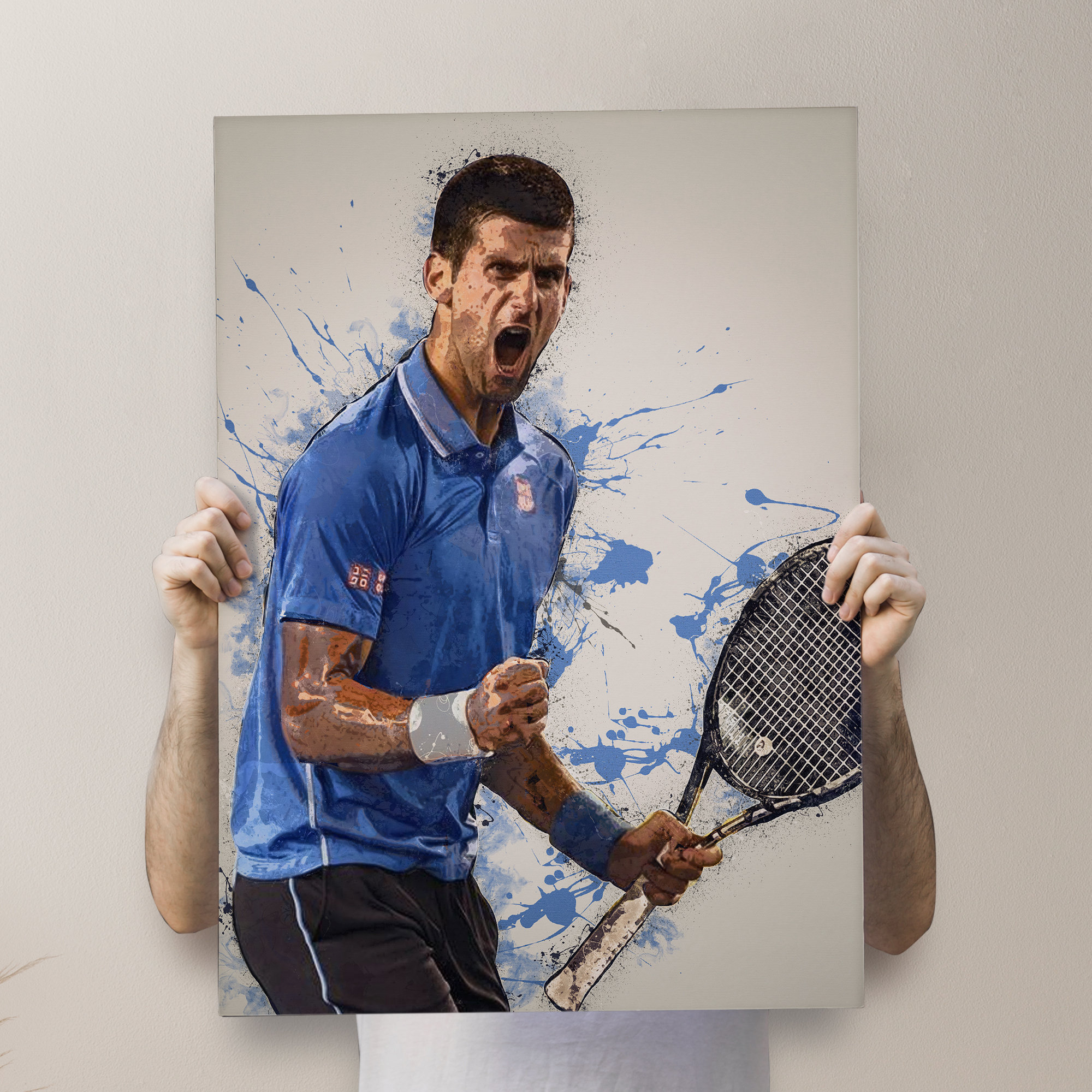 Novak Djokovic, Wall Art Canvas, Modern Art, Tennis, Novak Djokovic ...