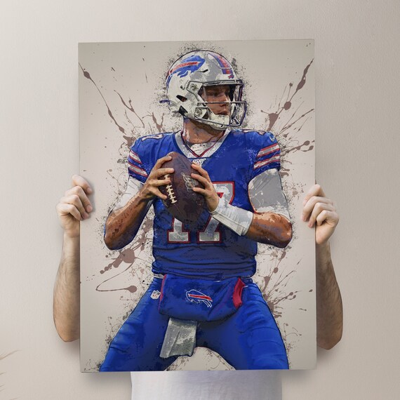 Josh Allen Poster Buffalo Bills Wall Art Canvas Wall Art | Etsy