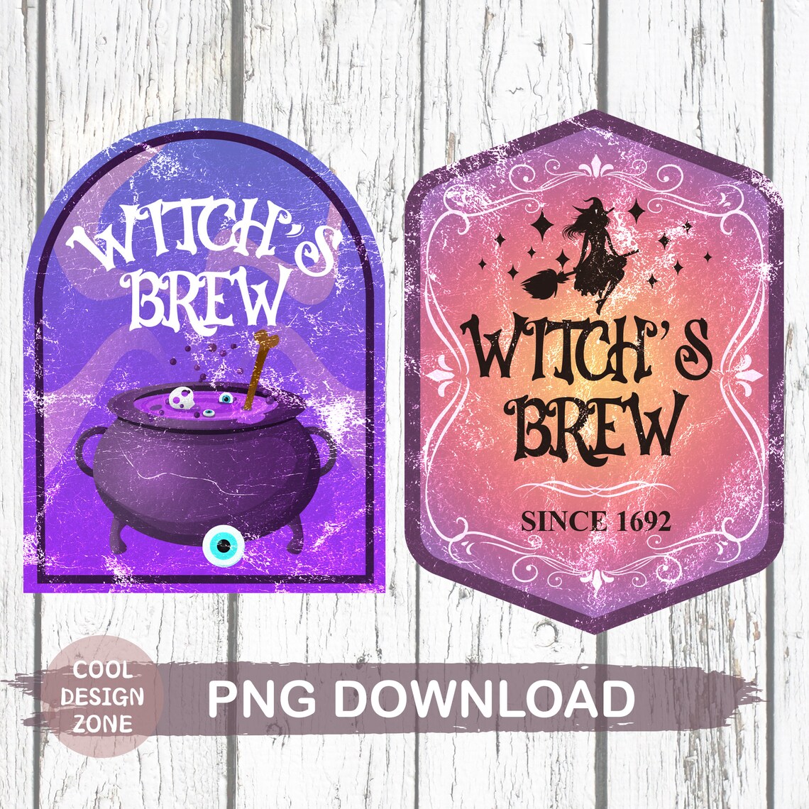 Vintage Witch's Brew Label PNG Retro Witch Label - Etsy