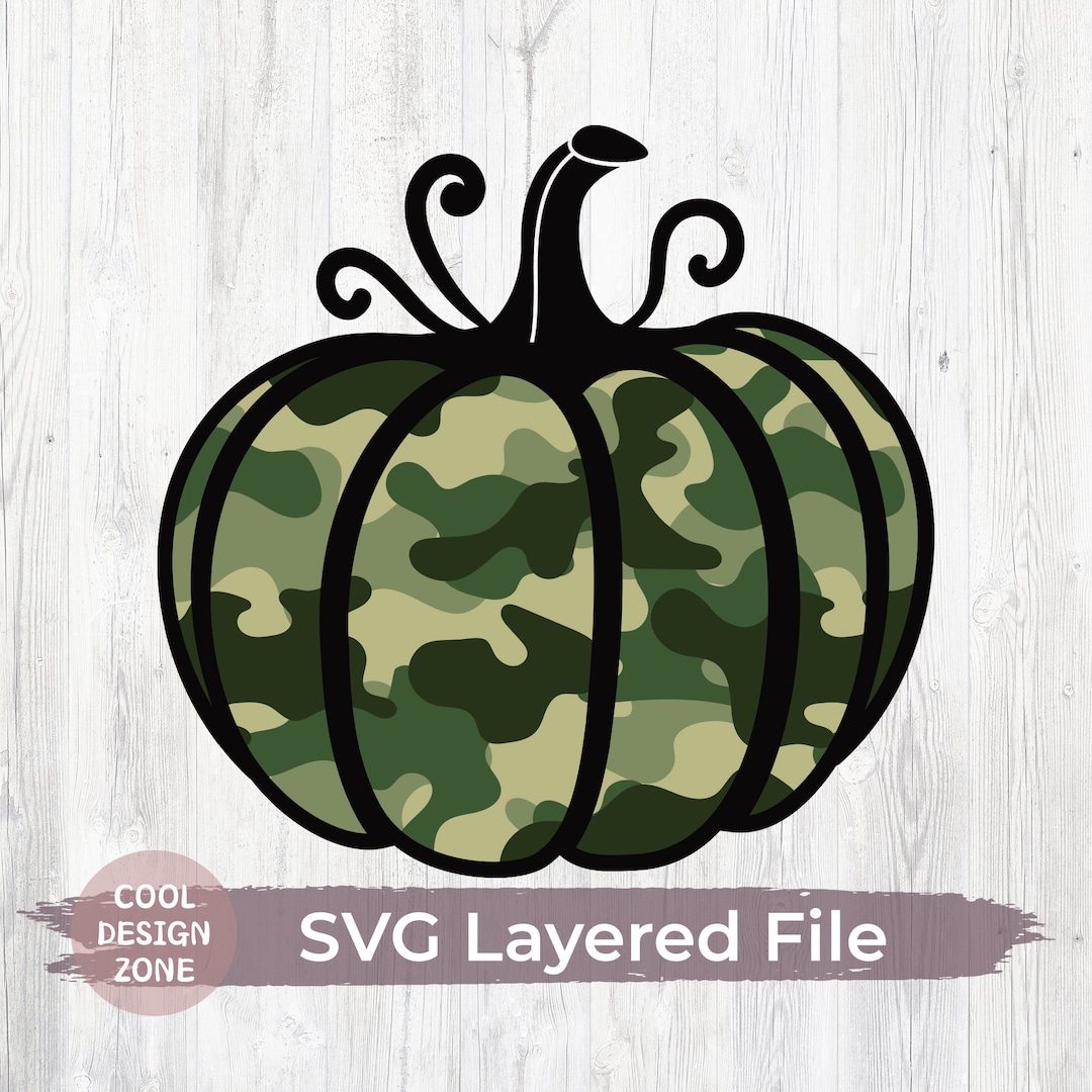 Camo Pumpkin SVG, Layered SVG, Military Pumpkin, Halloween Army ...