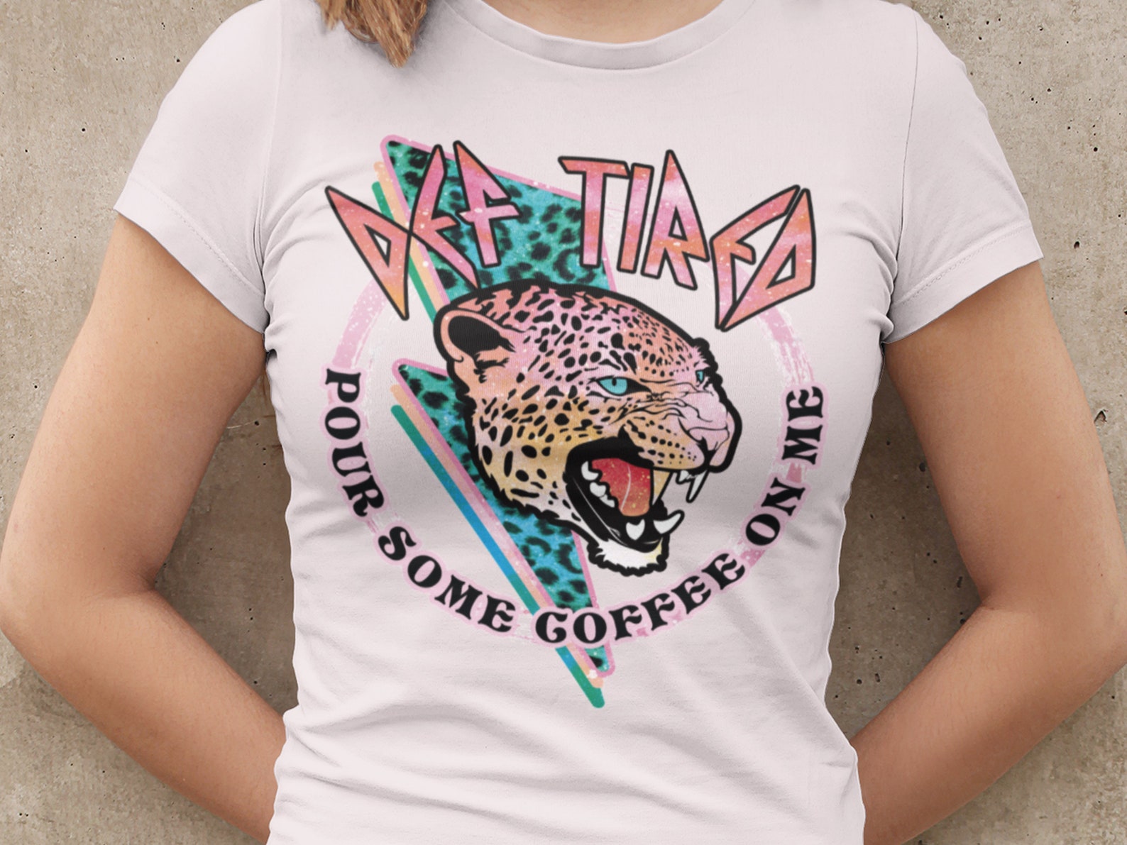Def Tired PNG Pour Some Coffee on Me Retro Def Leppard Shirt - Etsy